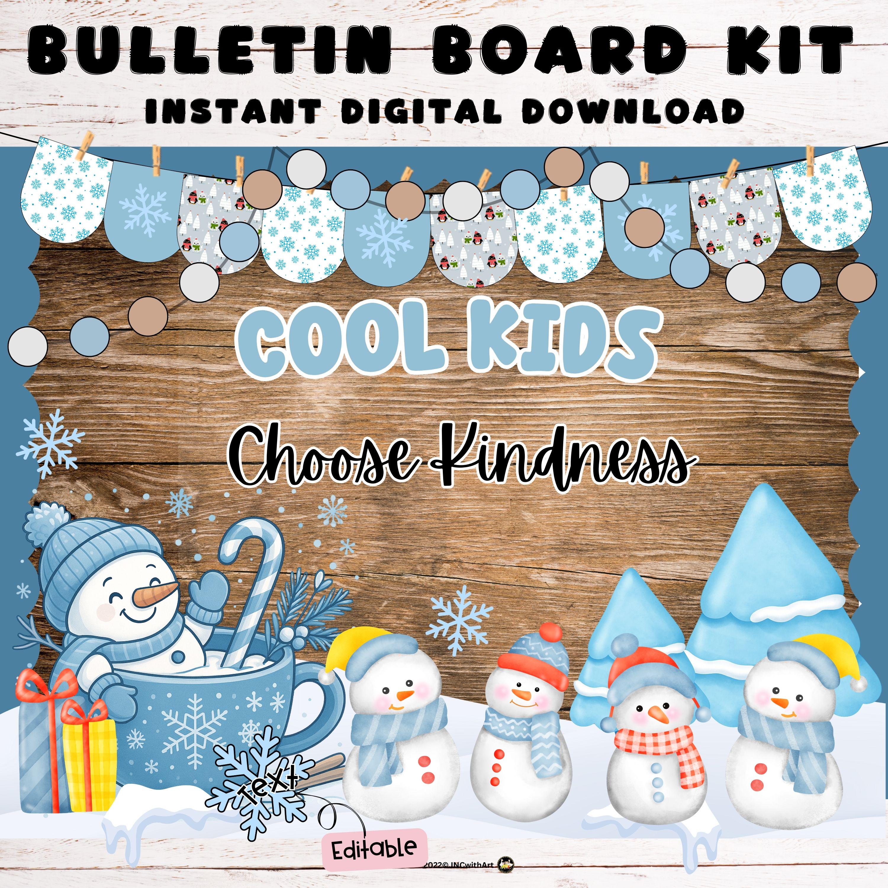 Kindness Snowflakes Bulletin Board | Winter Classroom Decor (editable ...