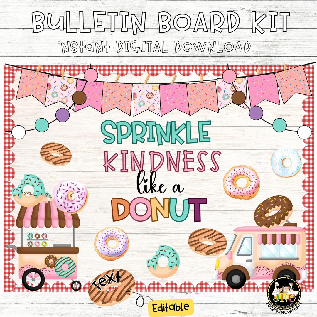 Donut Kindness Bulletin Board Kit | Sprinkle Kindness Classroom Decor ...