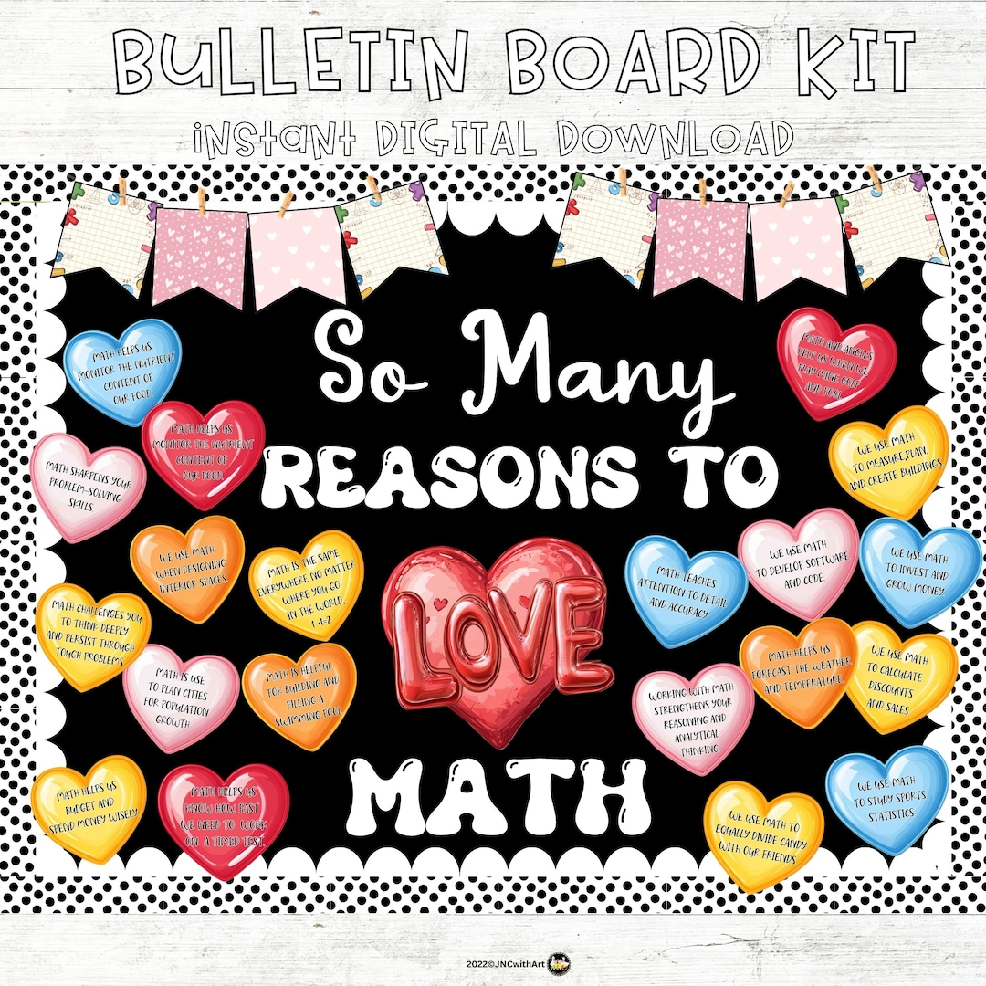 So Many Reasons to Love Math Bulletin Board Kit | Math Classroom Decor ...