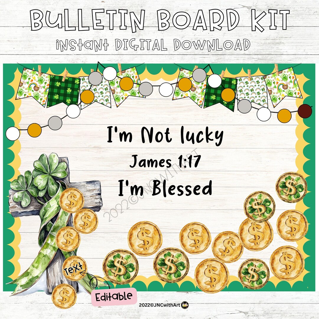 St Patrick's Day Bulletin Board Kit | Christian Classroom Decor ...