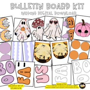 Groovy Ghost Halloween Bulletin Board Kit: Retro Classroom Decor (PDF ...