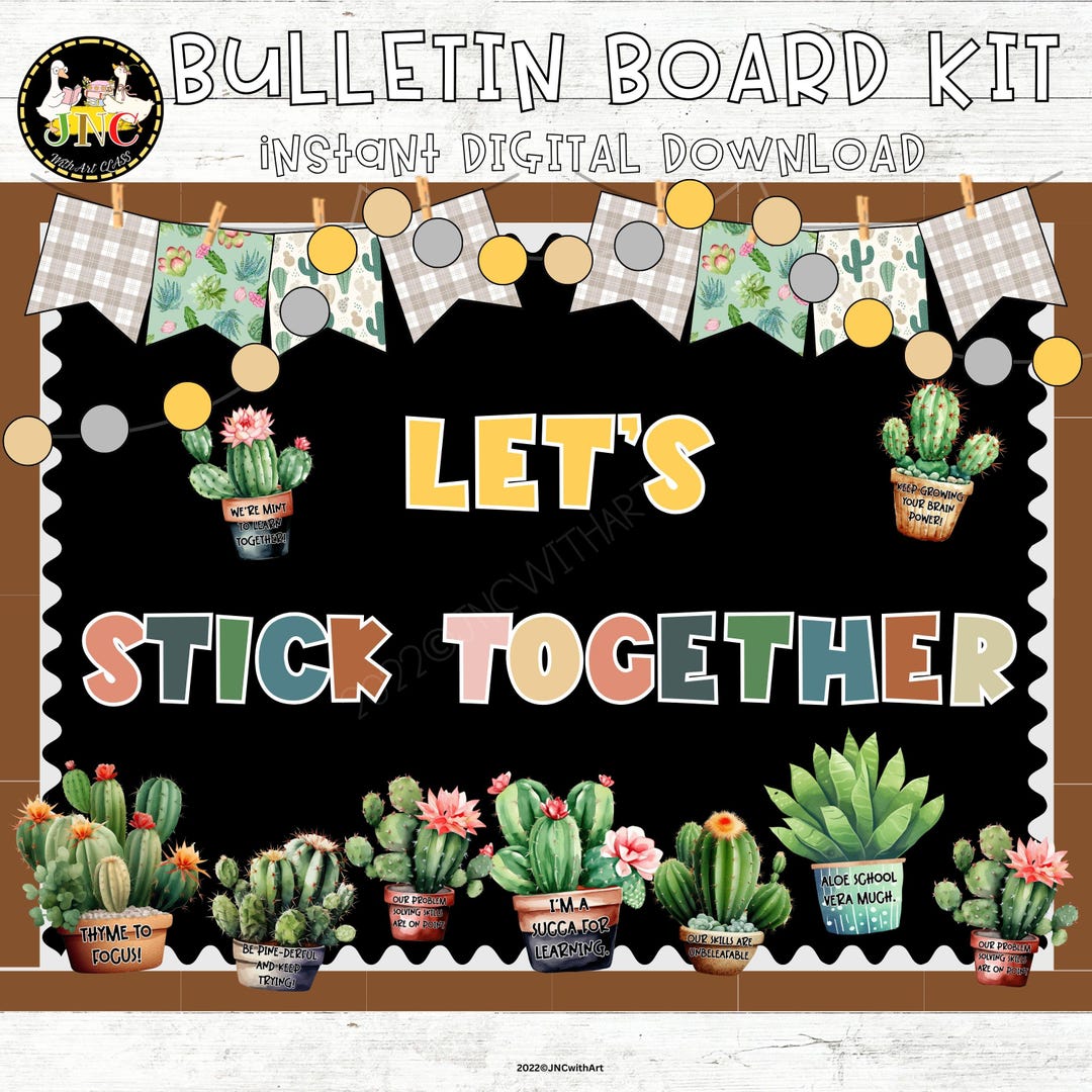 Cactus Bulletin Board Kit | Classroom Decor | Back to School (digital ...