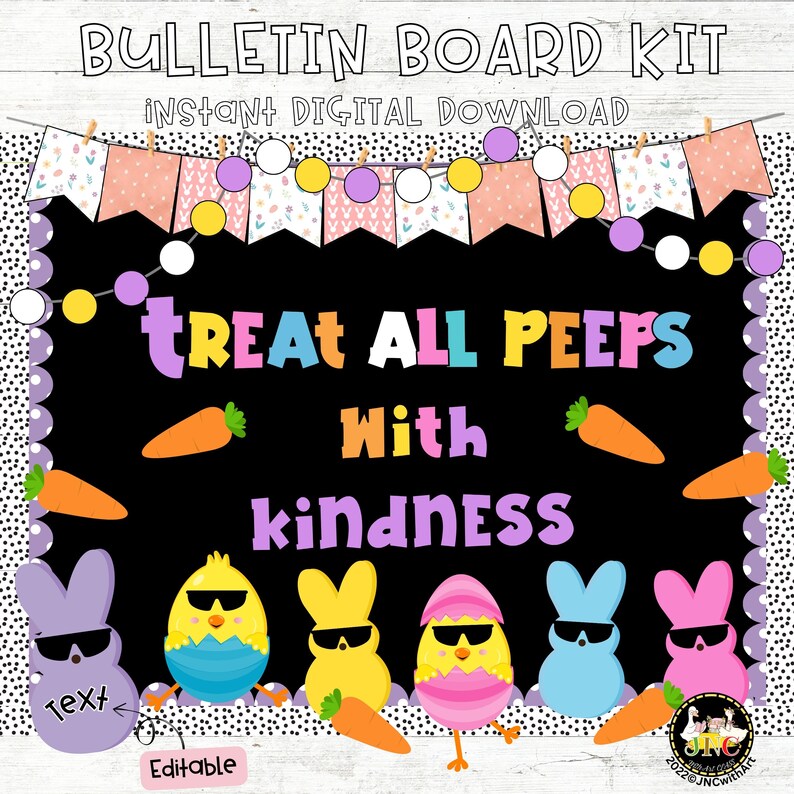 Chillin With My Peeps Bulletin Board Kit | Spring Classroom Door Decor ...