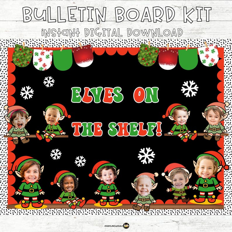 Elf Bulletin Board Kit: Christmas Classroom Decor (digital Download) - Etsy
