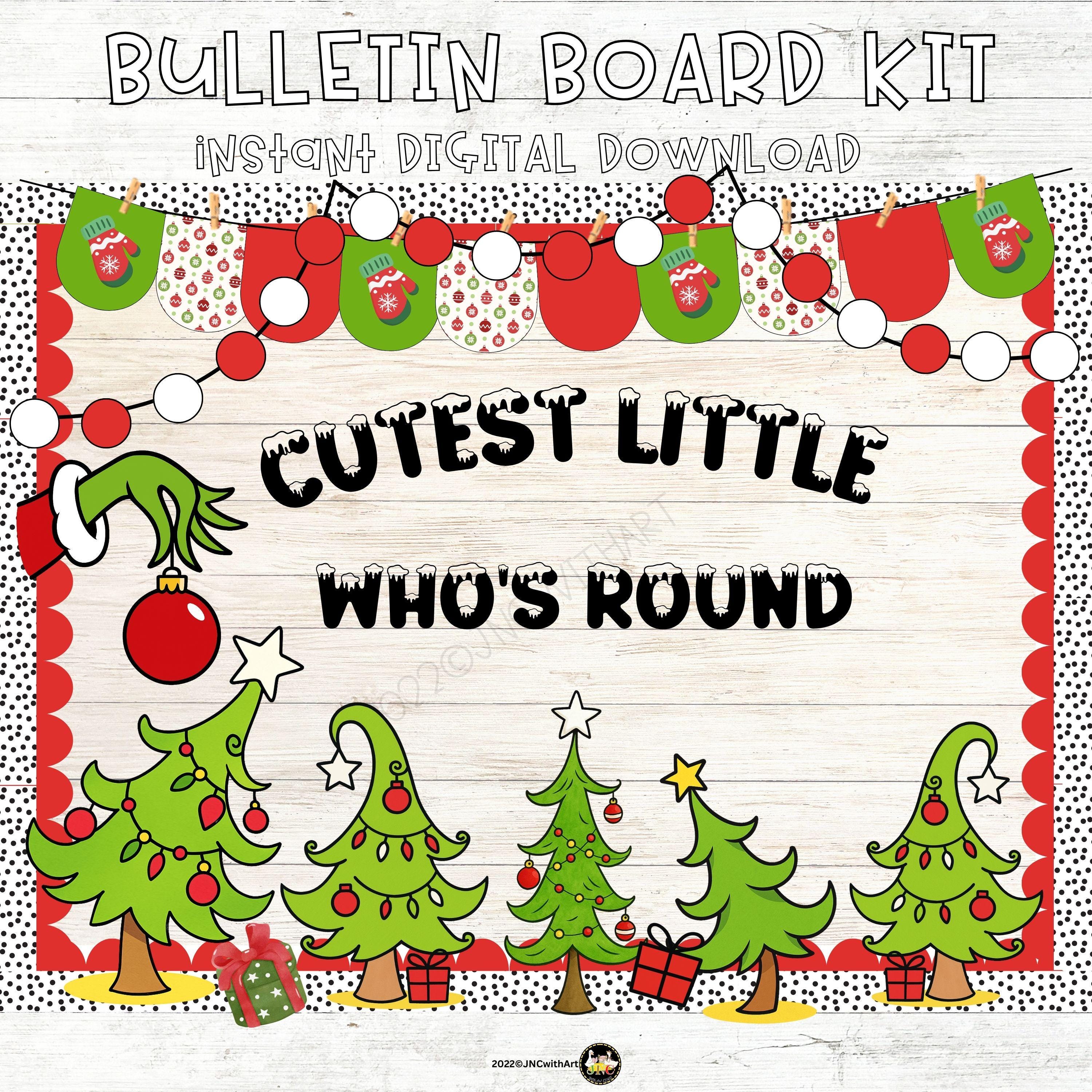 Grinch Christmas Bulletin Board Kit: Editable Classroom Decor (digital ...