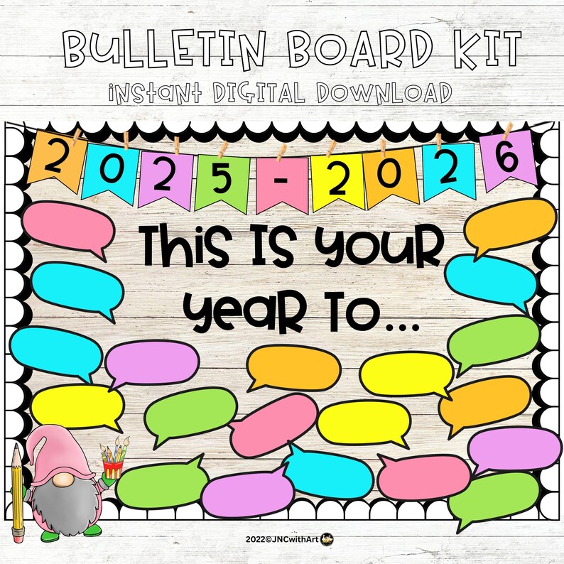 New Year 2026 Bulletin Board Kit | Growth Mindset Classroom Decor ...