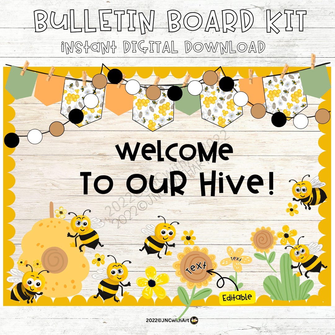 Bee Kind Classroom Decor | Welcome to Our Hive Bulletin Board (digital ...