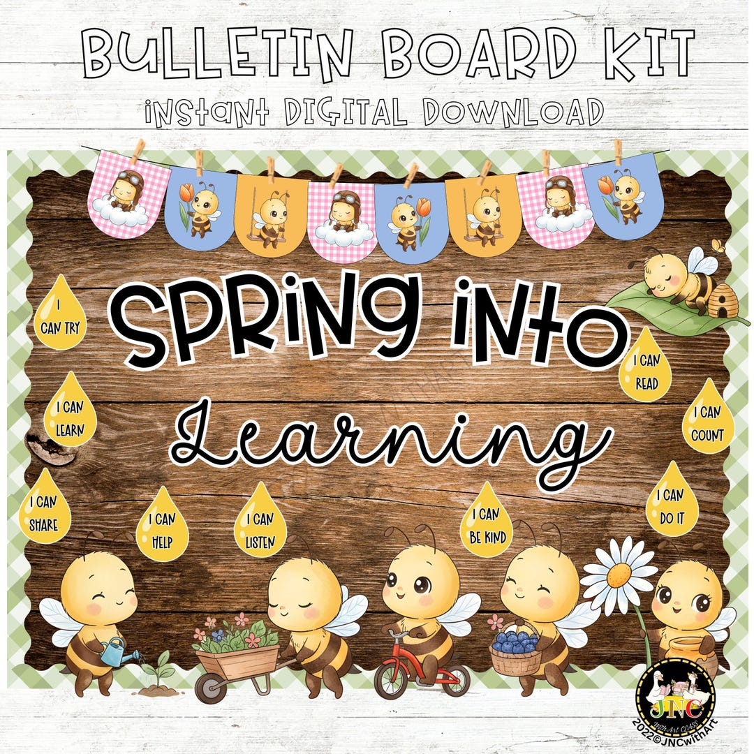 Bee Kind Spring Learning Bulletin Board | SEL | Busy Bees Classroom ...