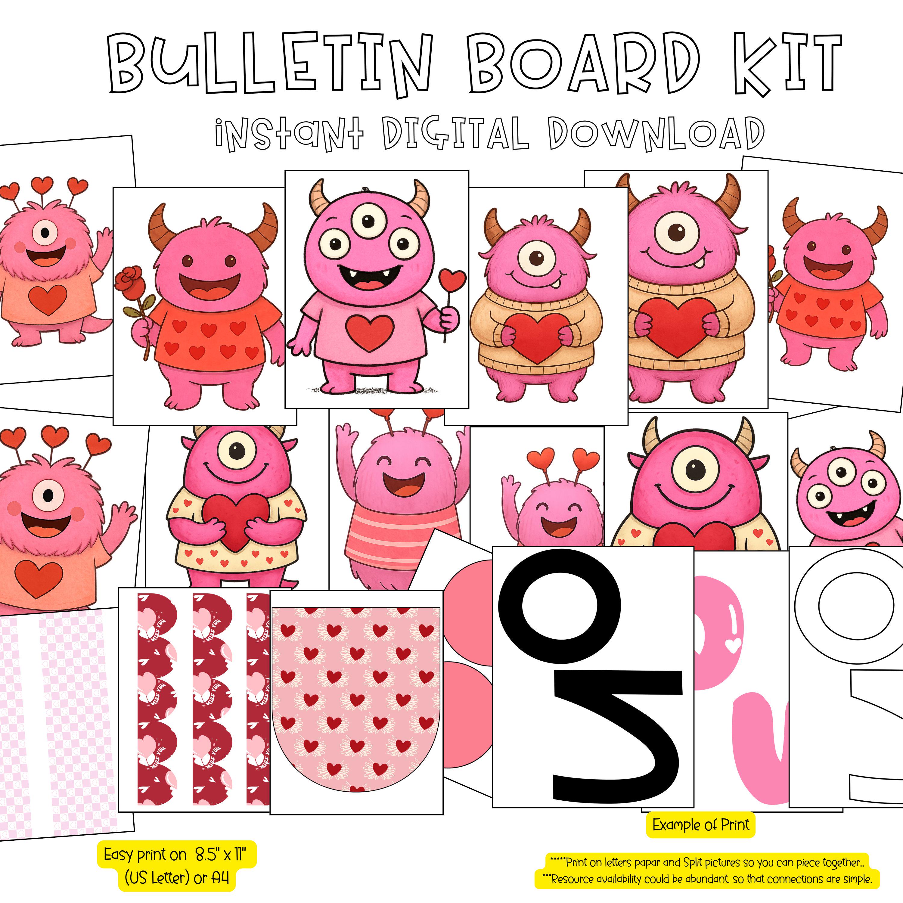 Love Monsters Valentine Bulletin Board Kit | February Kindness ...