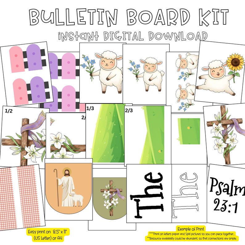 Jesus is My Shepherd | Christian Lamb Spring Bulletin Board Kit ...