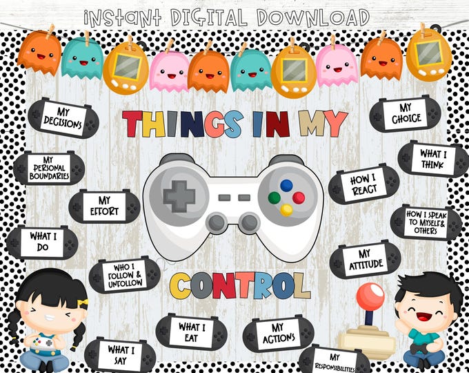 Video Game Theme Bulletin Board Kit: Growth Mindset SEL Decor (digital ...