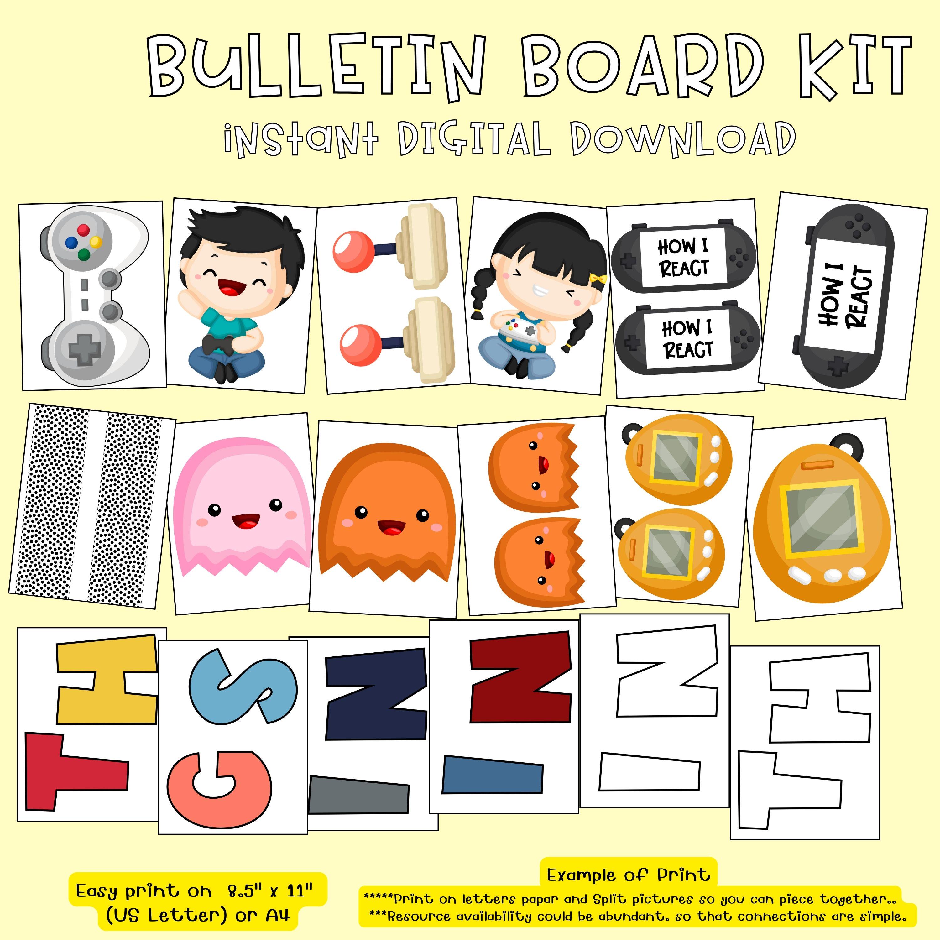 Video Game Theme Bulletin Board Kit: Growth Mindset SEL Decor (digital ...
