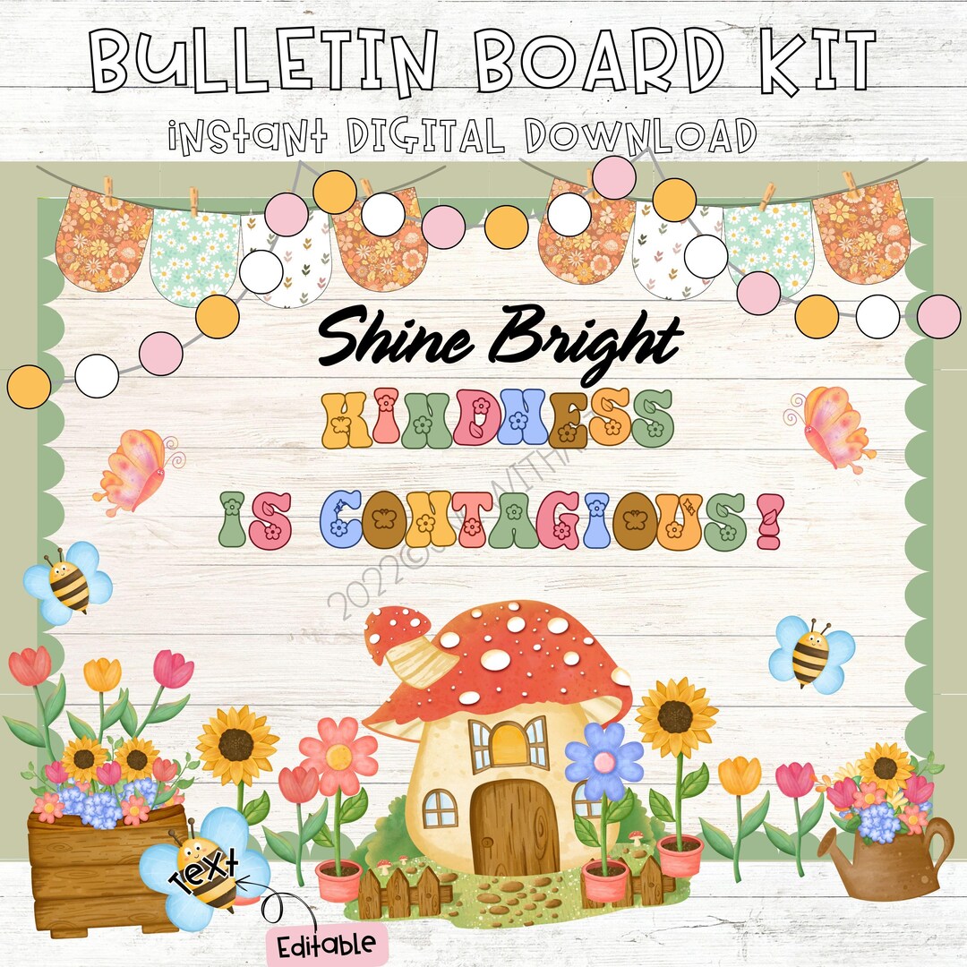 Kindness Bulletin Board Kit | Shine Bright Spring Classroom Decor ...