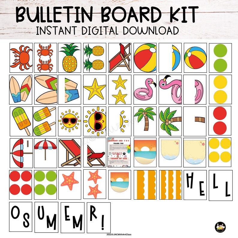 Editable Summer Bulletin Board Kit: Classroom Door Decor (printable PDF ...