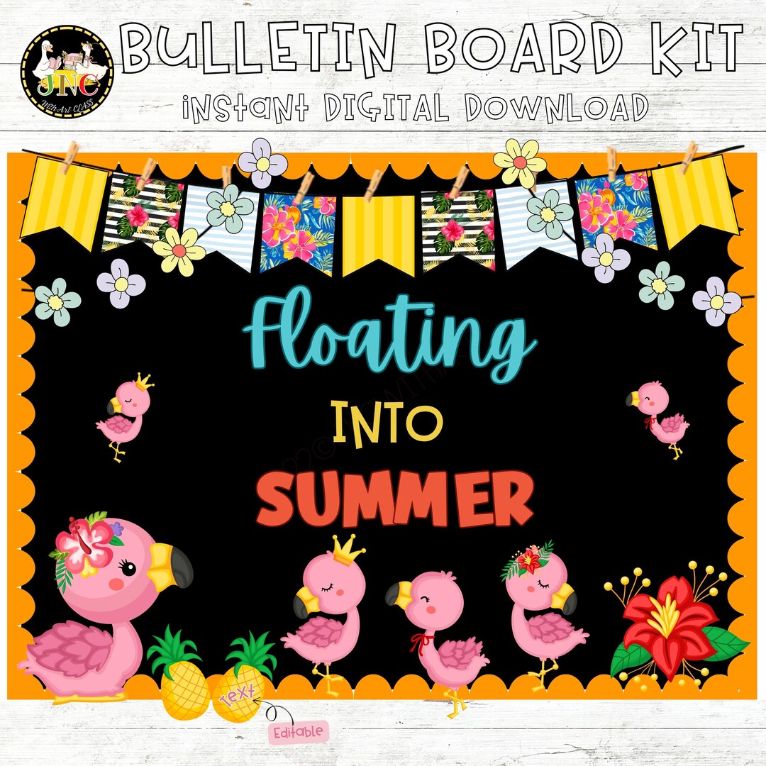 Flamingo Bulletin Board Kit | Summer Classroom Decor | Editable ...