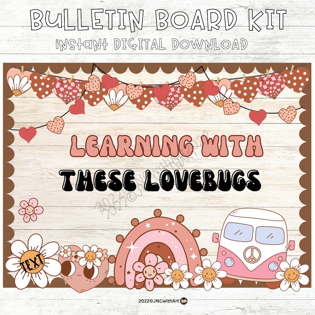 Groovy Valentine's Day Bulletin Board Kit: Retro Classroom Decor ...
