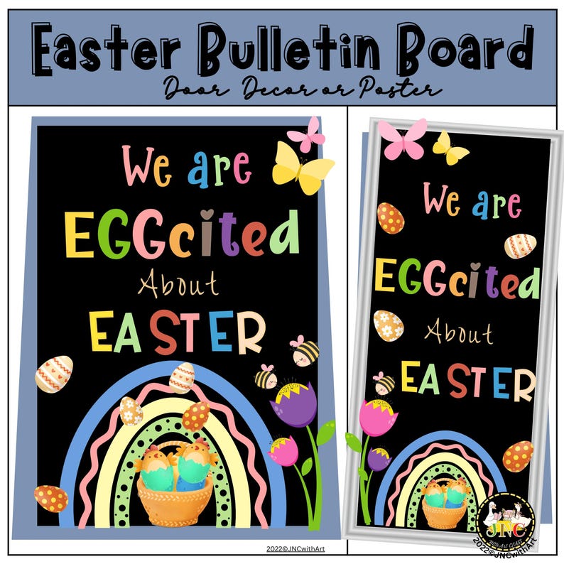 Easter Bulletin Board Kit | Eggcited About Easter Classroom Decor ...