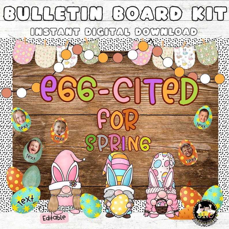 Easter Gnome Bulletin Board Kit | Hunt for Kindness Spring Classroom ...