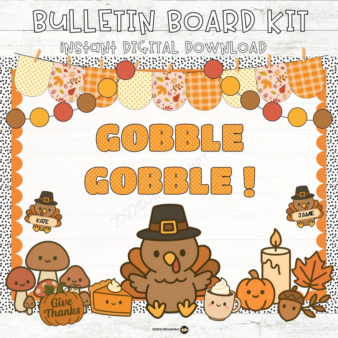 Thanksgiving Bulletin Board Kit: Fall Classroom Decor (printable PDF ...