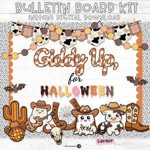 Giddy up Halloween Bulletin Board Kit: Western Classroom Decor (PDF ...