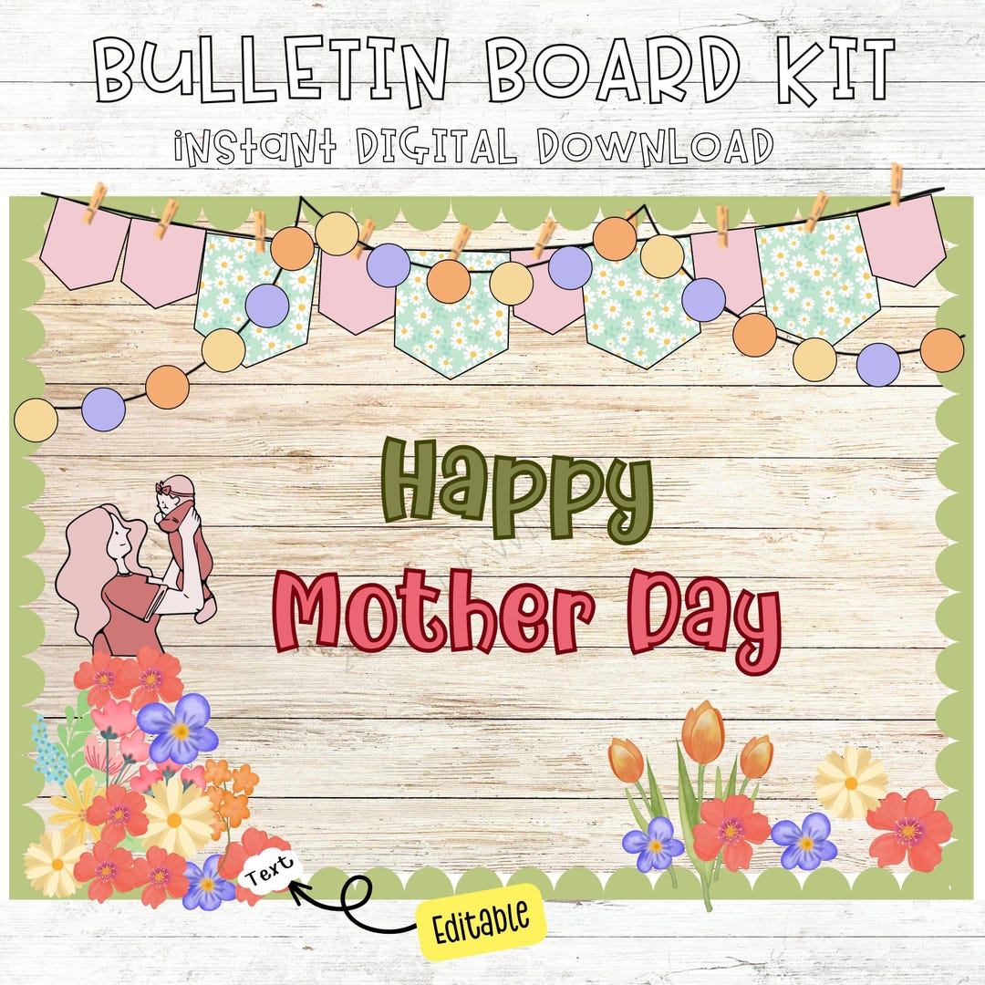 Mother’s Day Bulletin Board Kit | Editable Classroom Decor | Spring ...