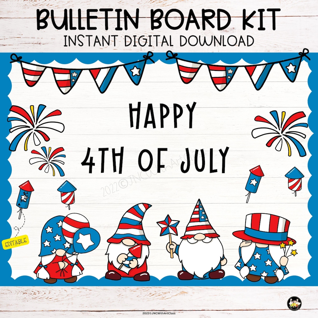 4th of July Bulletin Board Kit, Printable, Summer Classroom Door Decor ...