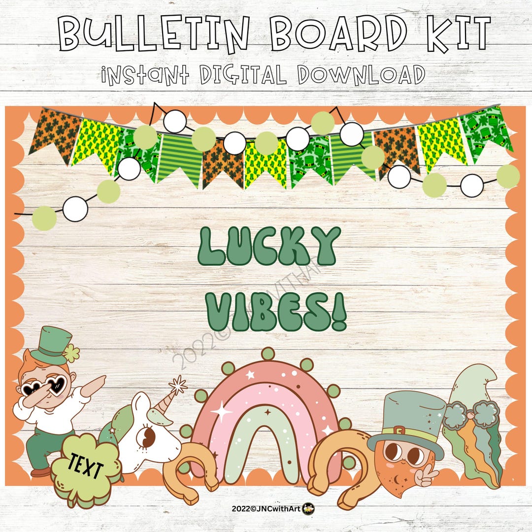 Lucky Shamrock Bulletin Board Kit | St Patrick’s Day Classroom Decor ...