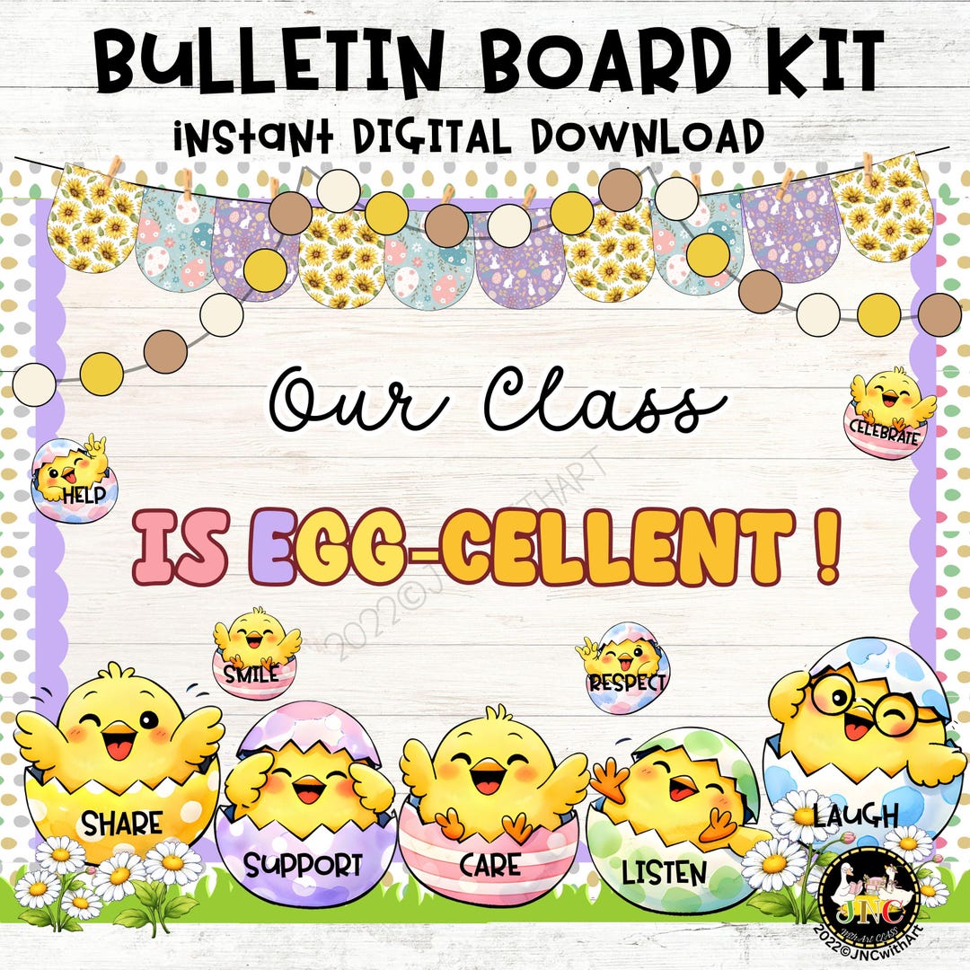 Easter Chick Wellness Bulletin Board Kit | SEL Spring Classroom Decor ...