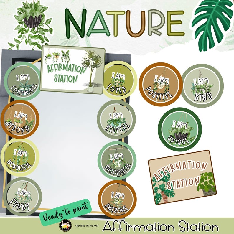 Nature Classroom Decor Bundle | Botanical Bulletin Board Kit | Calm ...