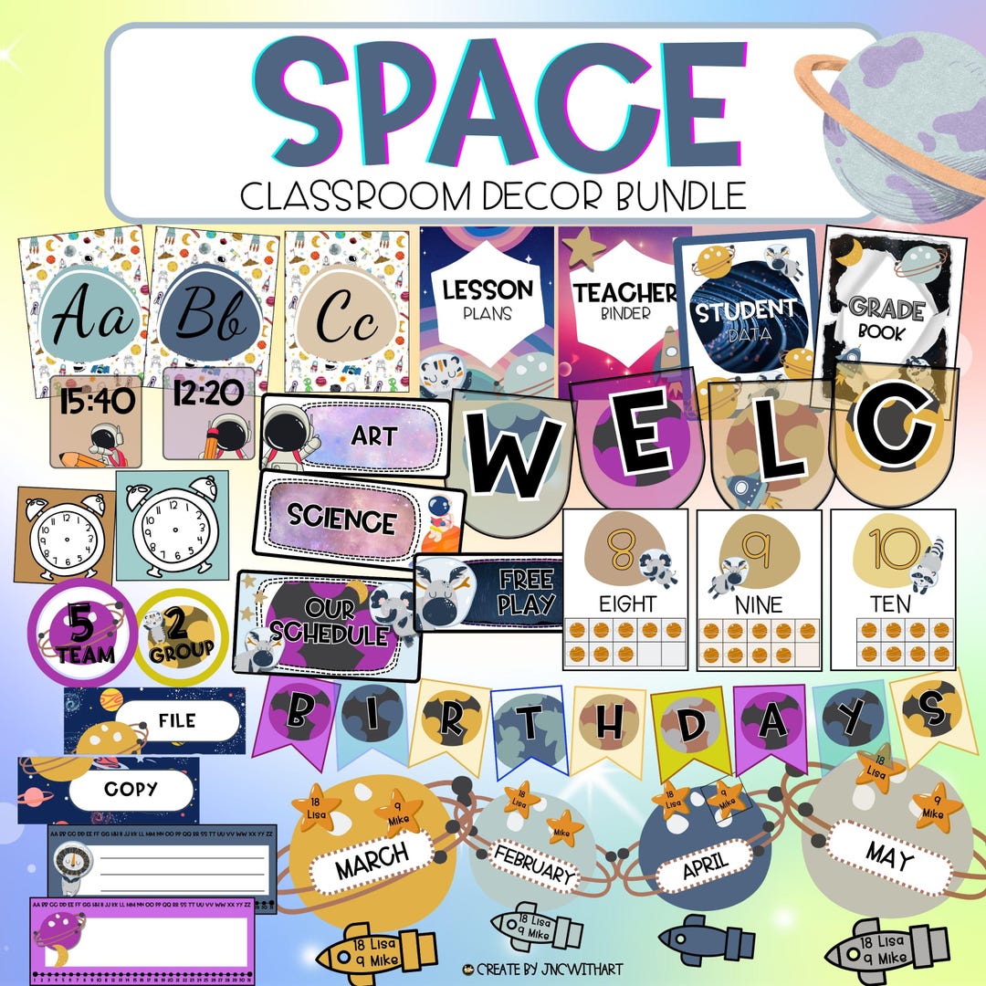 Space Classroom Decor Bundle | Galaxy Theme (digital Download) - Etsy