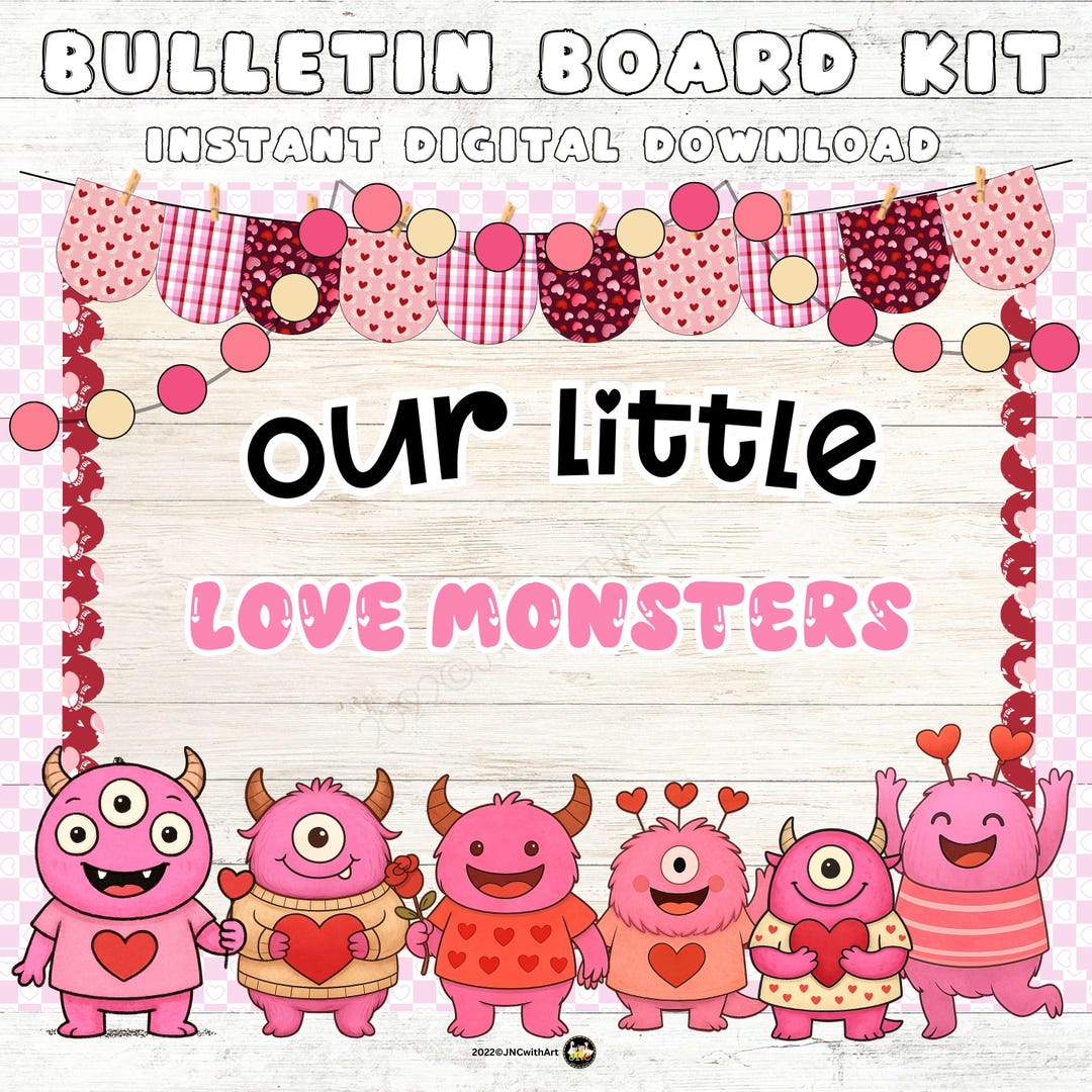 Love Monsters Valentine Bulletin Board Kit | February Kindness ...