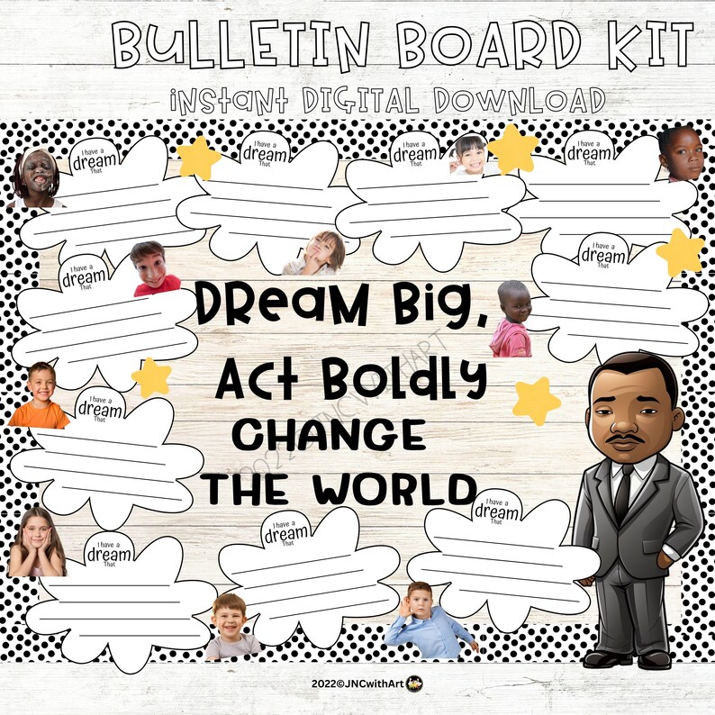 Martin Luther King Jr Bulletin Board Set: Editable Activity (digital ...