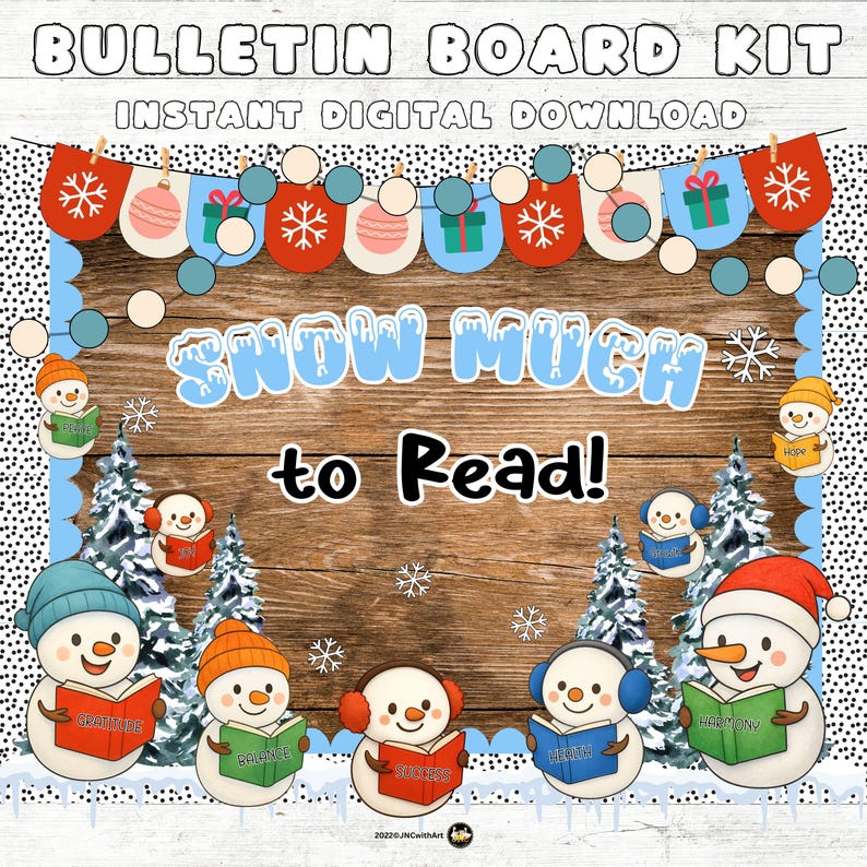 Snow Much to Read Bulletin Board Kit | Editable Winter Reading ...