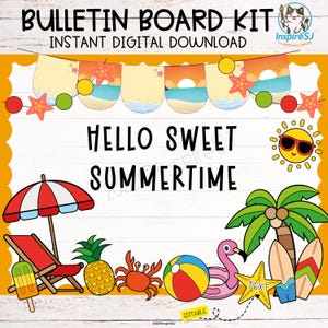 Summer Bulletin Board Kit, Classroom Door Decor, End of Year Bulletin ...