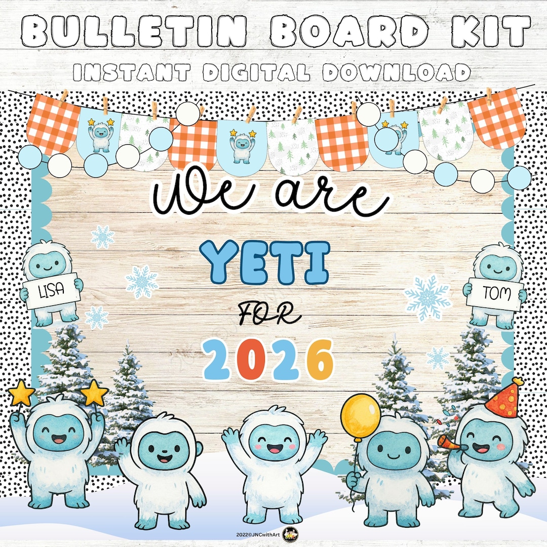 Yeti January Bulletin Board Kit | Winter New Year Classroom Decor ...