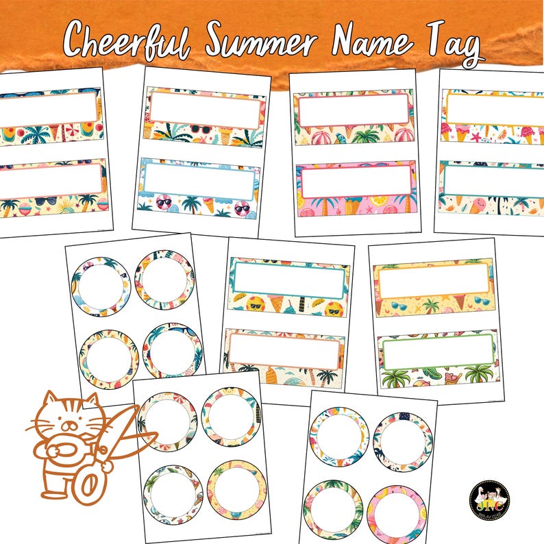 Summer Classroom Name Tags: Printable, Editable (PPT, PDF, PNG) - Etsy
