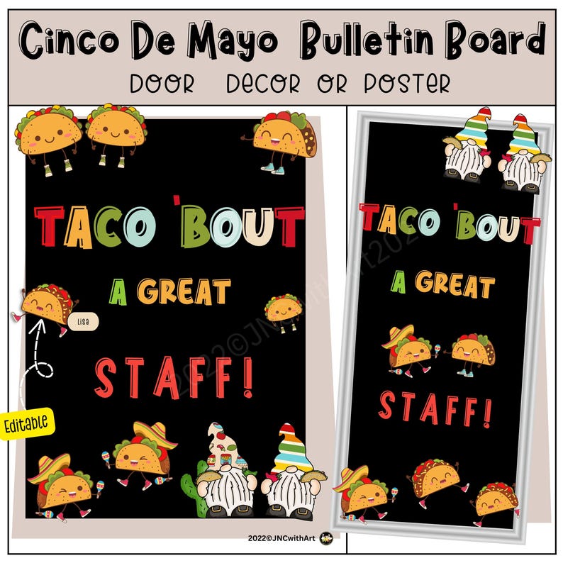 TACO 'bout a Staff Bulletin Board Kit | Classroom Door Decoration Kit ...