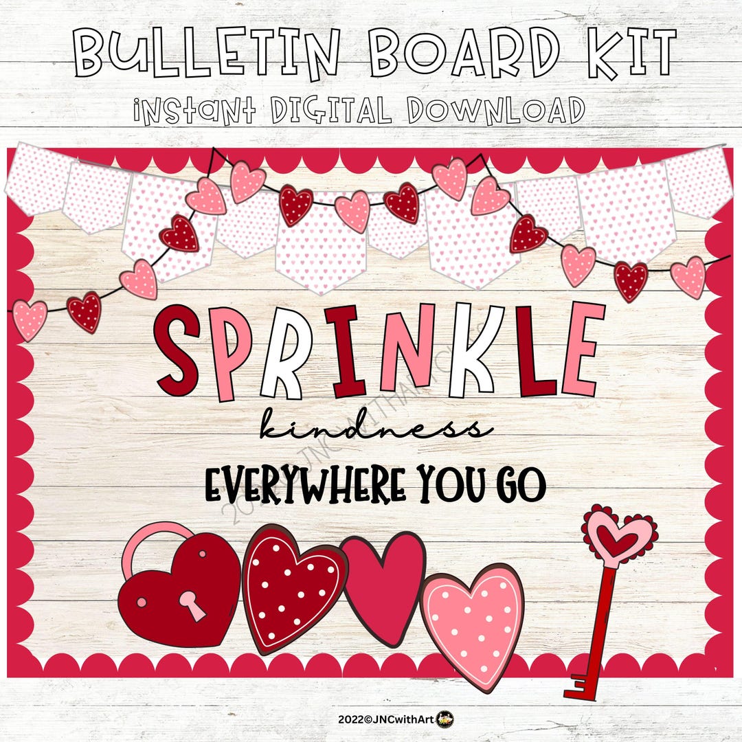 Valentine's Day Bulletin Board Kit, Door Decoration, Kindness Theme ...