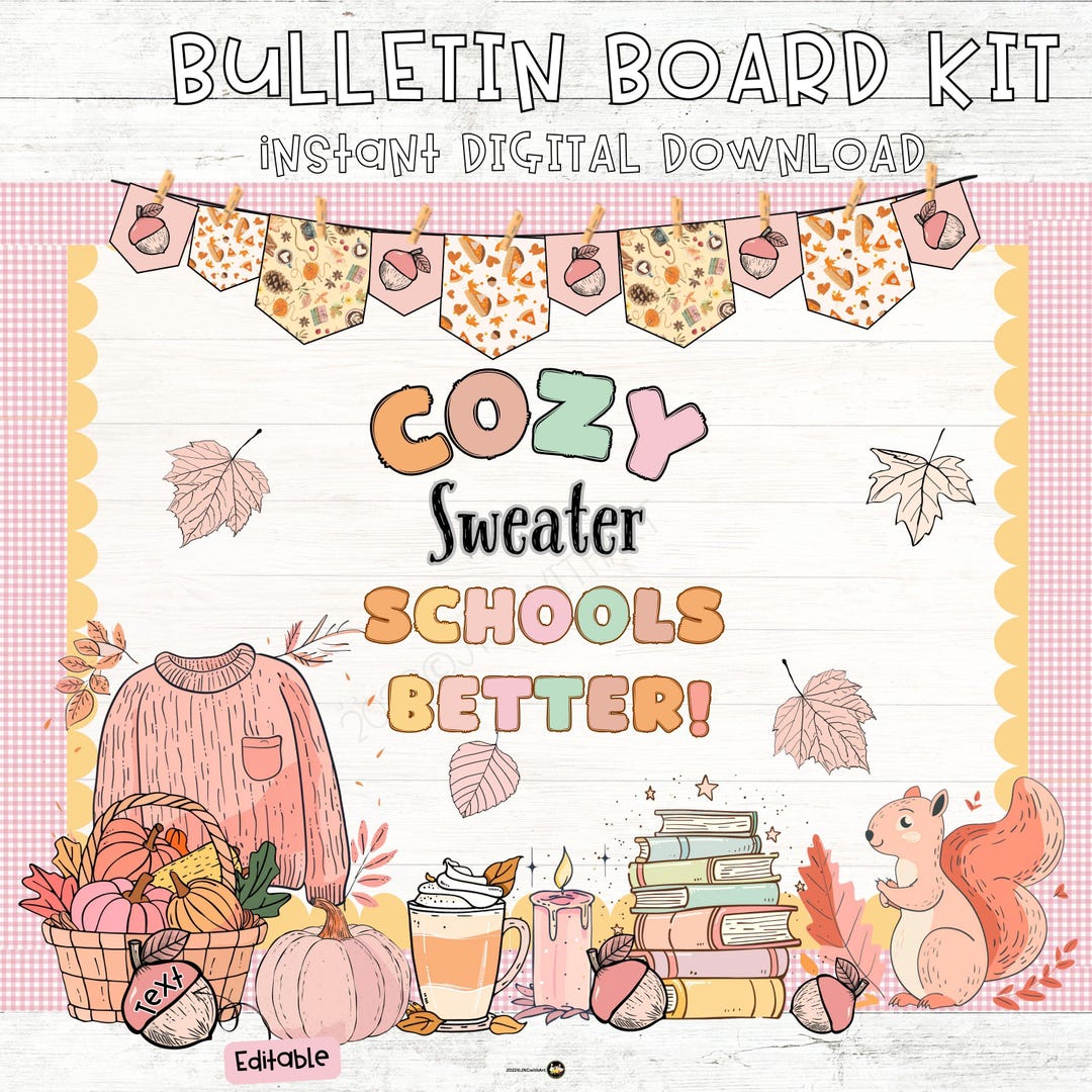 Cozy Sweater Weather Bulletin Board Kit: Fall Classroom Decor (digital ...