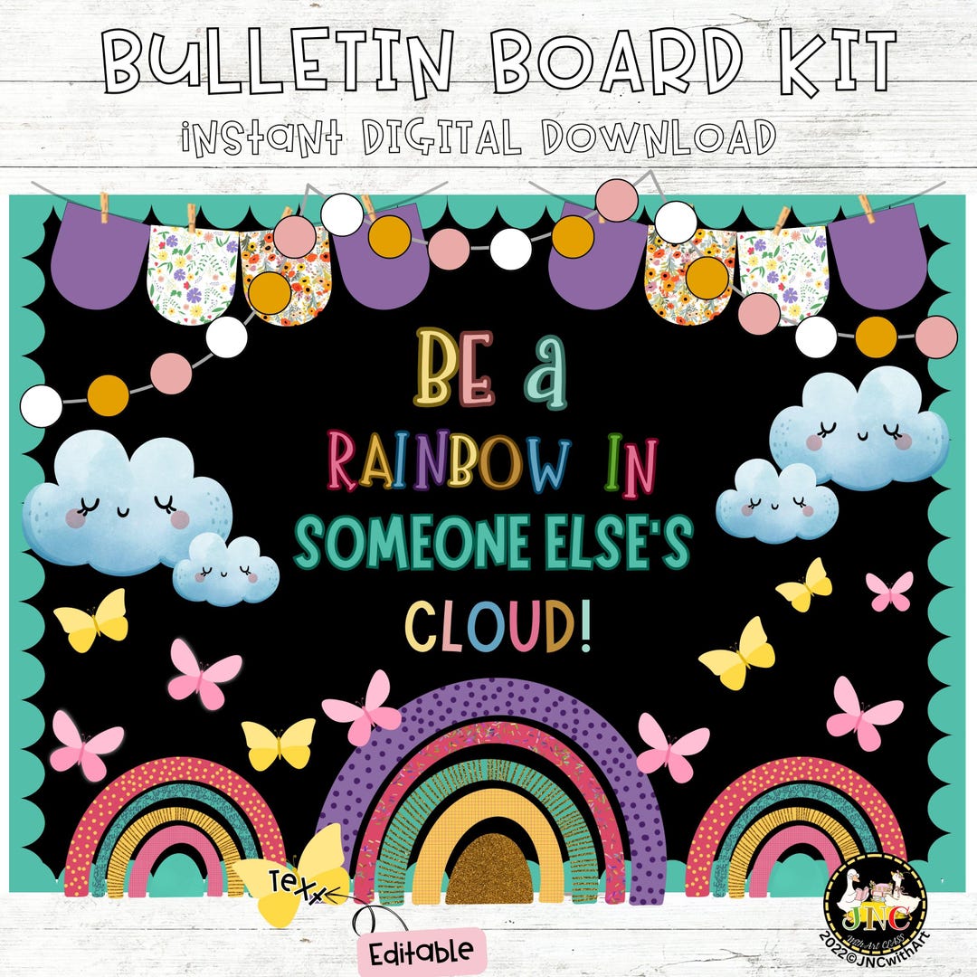 Rainbow Kindness Bulletin Board Kit | Choose Kindness Classroom Decor ...