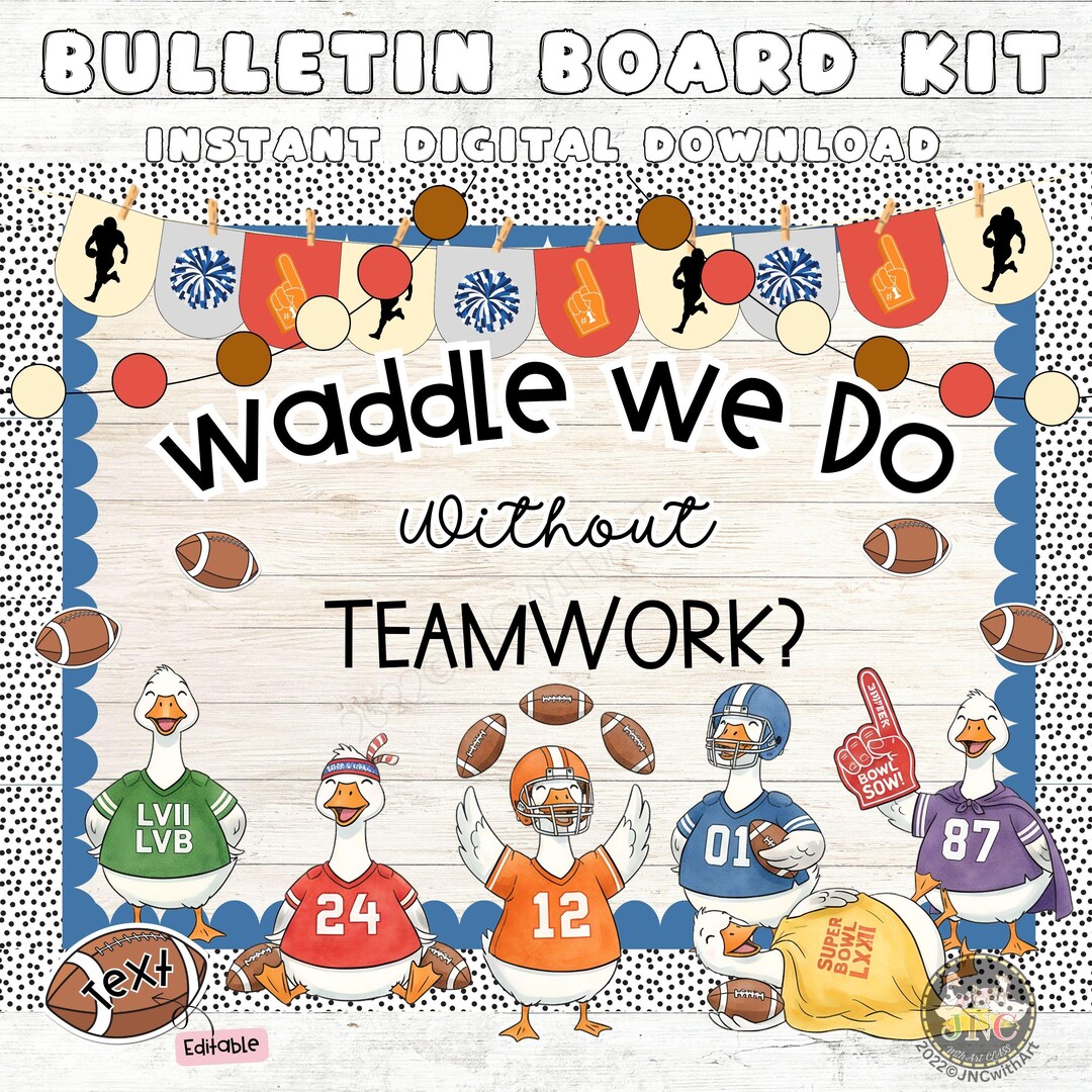 Silly Goose Super Bowl Bulletin Board Kit, Football Classroom Decor ...