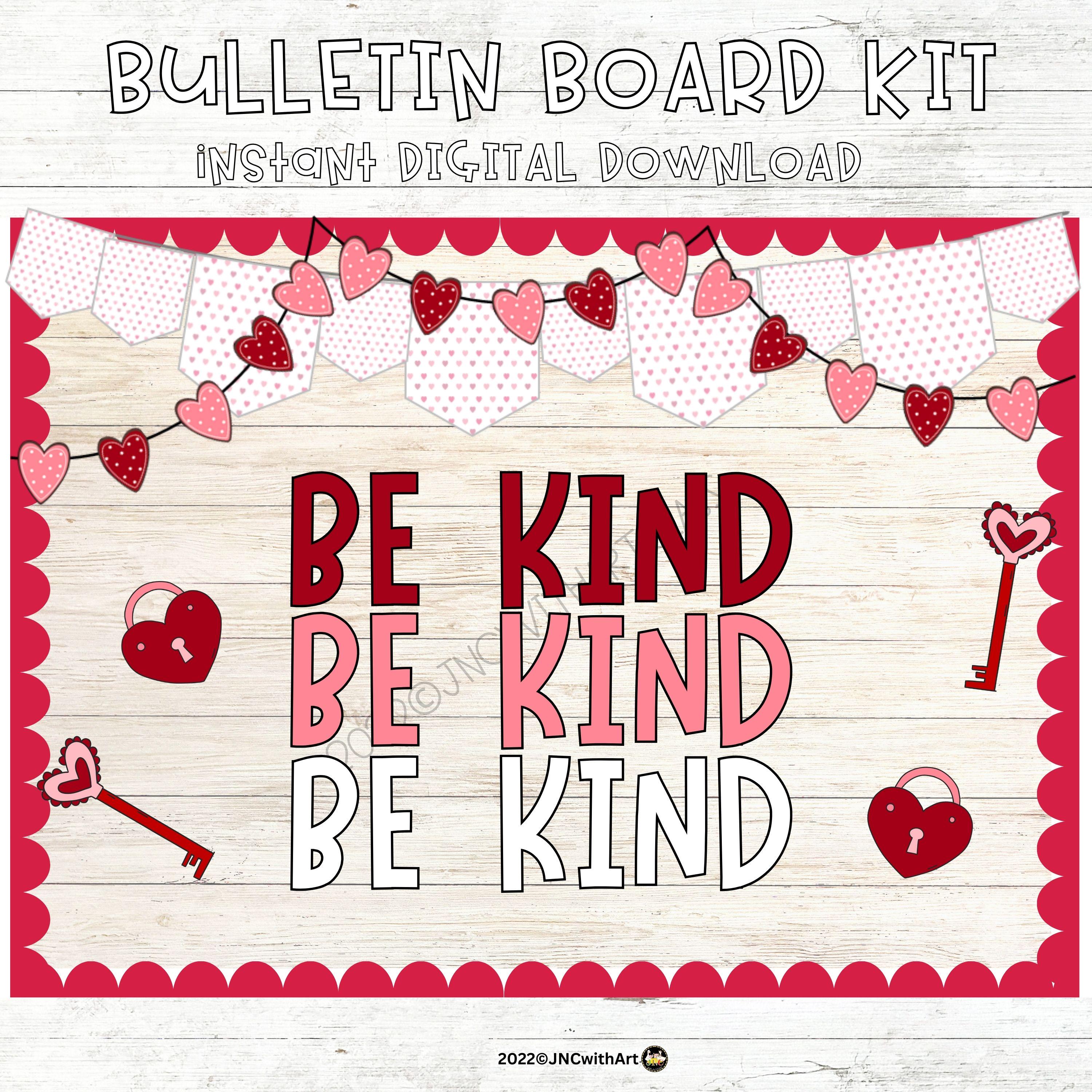 Valentine's Day Bulletin Board Kit, Door Decoration, Kindness Theme ...