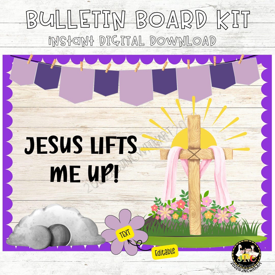 Resurrection Easter Bulletin Board Kit | Christian Classroom Decor ...