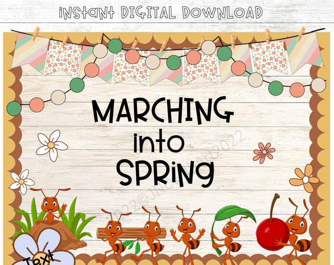 Marching Into Spring Bulletin Board Kit | Ant Theme Classroom Decor ...