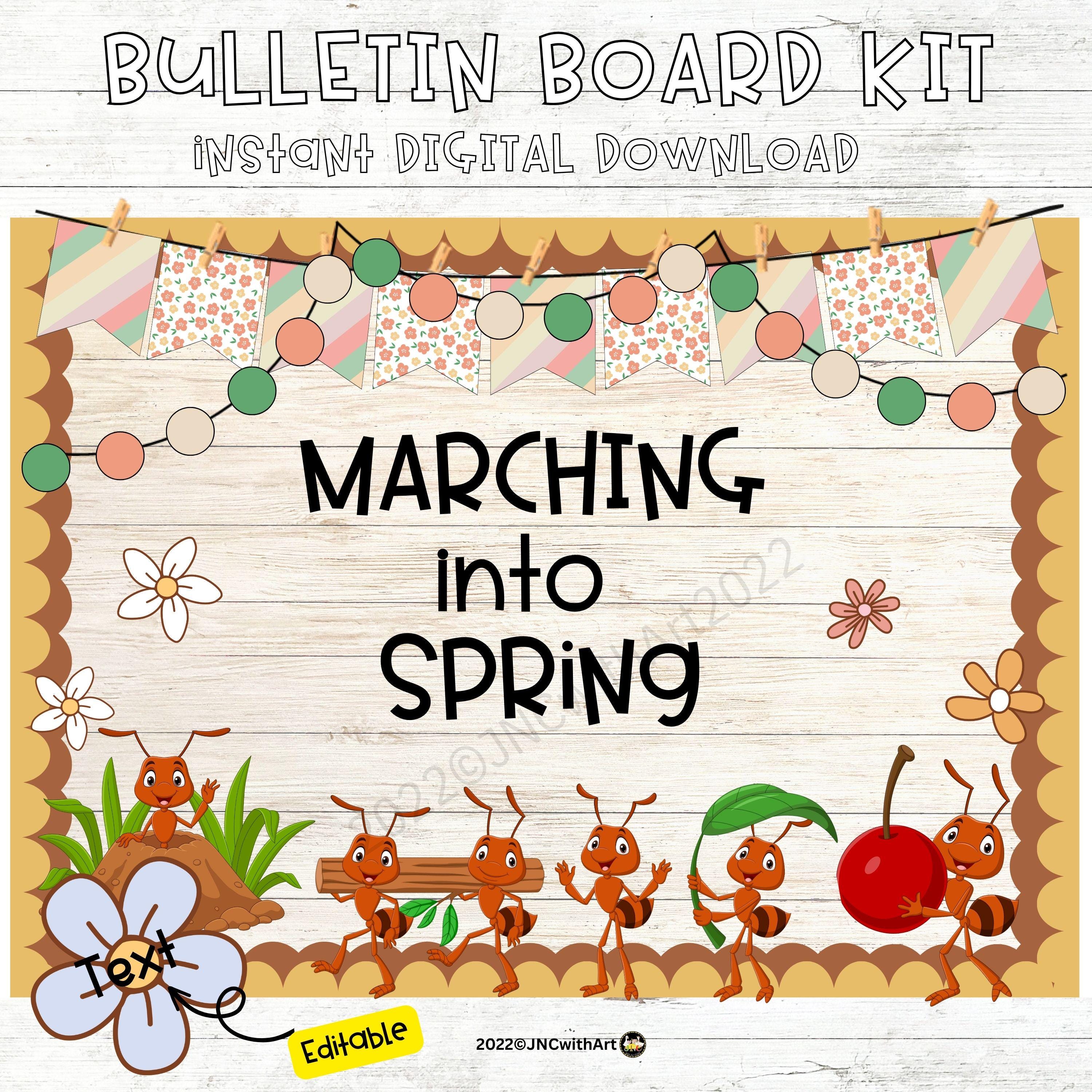Marching Into Spring Bulletin Board Kit | Ant Theme Classroom Decor ...