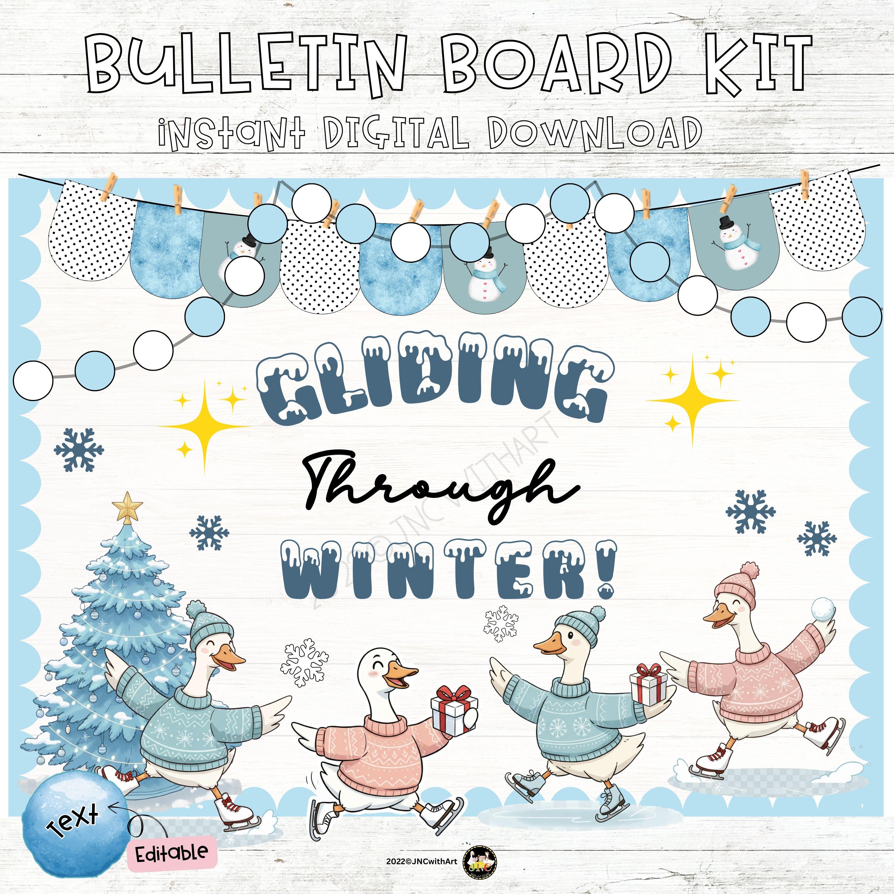 Winter Silly Goose Bulletin Board Kit: Editable Classroom Decor (PPT ...
