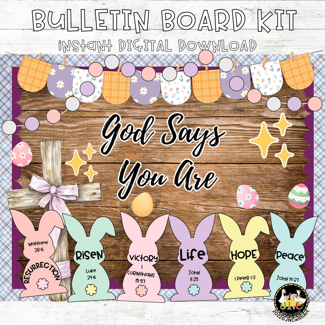 God Says You Are Easter Bulletin Board Kit | Bible Verse Christian ...
