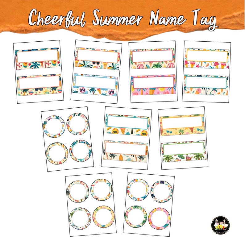 Summer Classroom Name Tags: Printable, Editable (PPT, PDF, PNG) - Etsy