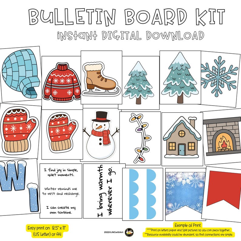 Winter Affirmations Bulletin Board Kit: Classroom Decor (editable ...