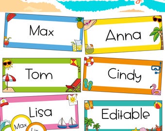 Under the Sea Editable Name Tags Ocean Student Name Labels Summer ...